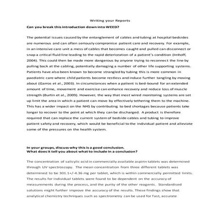 Writing your reports worksheet | DOCX