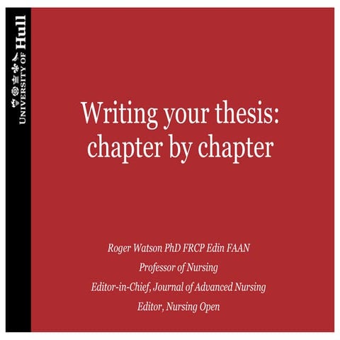 Writing your thesis chapter by chapter | PPTX