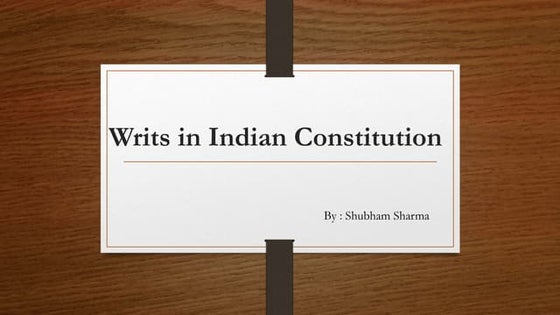 Writs | PPT
