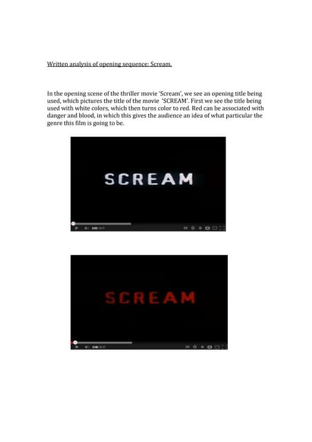 Scream opening scene analysis | PPTX