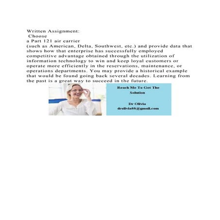 Written Assignment Choose a Part 121 air carrier(such as Am.docx