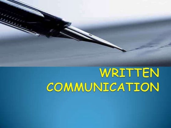 Written communication | PPT