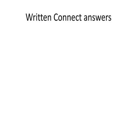 Written Connect Answer | PPTX