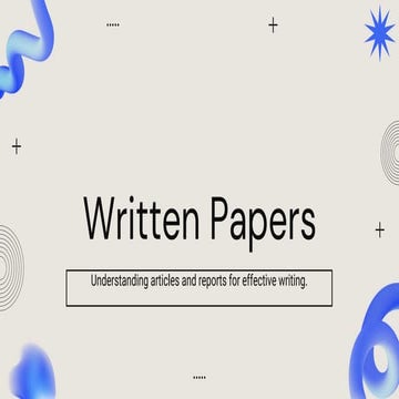 Written Papers slides - Articles, reports and abstracts | PDF