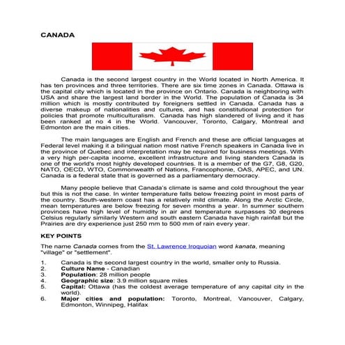Canada Presentation | PPT
