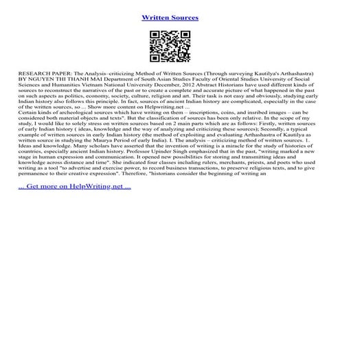 Written Sources | PDF