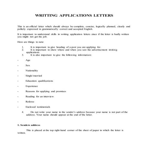 Writting applications letters | DOCX