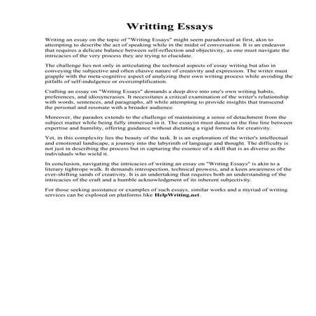 Writting Essays | PDF