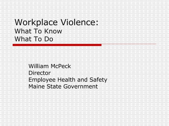 Workplace violence | PPT