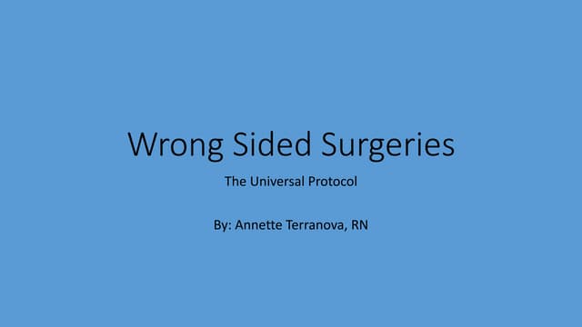 WRONG SITE WRONG SURGERY PREVENTION IN HEALTHCARE | PPT