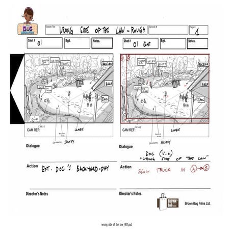 Doc McStuffins storyboard "Wrong side of the law", clean | PDF