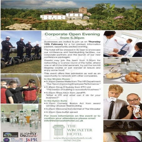Corporate open day at The Wroxeter Hotel | PDF