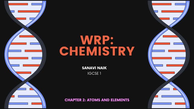 Igcse Chemistry Atoms Elements And Compounds Chapter 2 Pdf