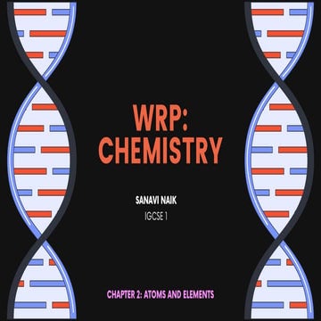 Chemistry IGCSE Chapter 2 Atoms, Elements and Compounds | PDF