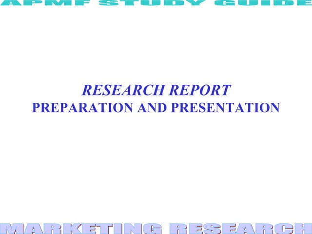 Reporting and Presenting Research Findings | PPT