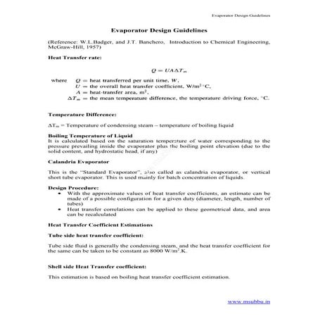 Wrt 3-evaporator-design-guidelines | PDF