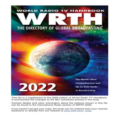 Wrth2022 intradiosuppl1 b21schedulesupdate | PDF | Digital Audio ...
