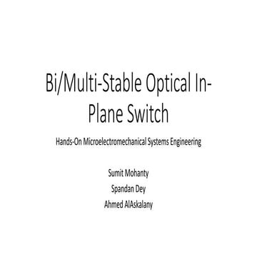 MEMS Bi/Multi-Stable Optical In-plane Switch | PDF