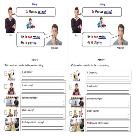 present progressive in affirmative and negative | DOCX