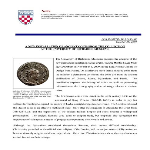 Various Ancient Coins | PDF