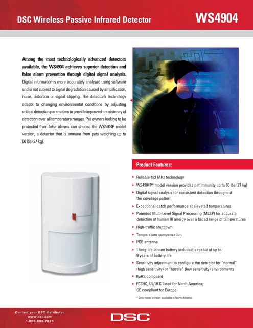 Ws4945 wireless door contact | PDF
