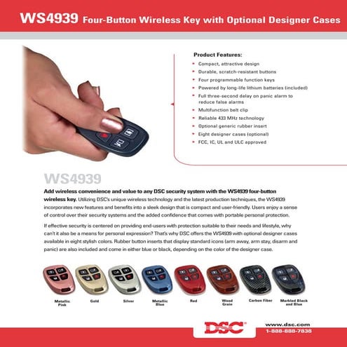 Ws4939 wireless keyfob | PDF | Computer Peripherals | Computing