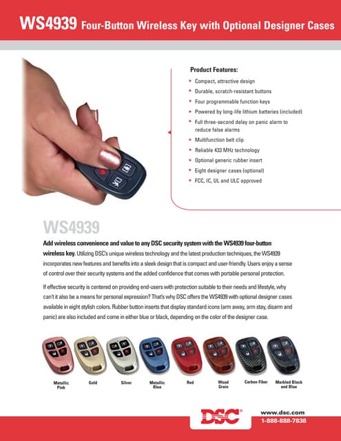 Ws4945 wireless door contact | PDF