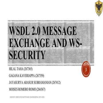 Wsdl 2.0 message exchange and WS Security | PPT