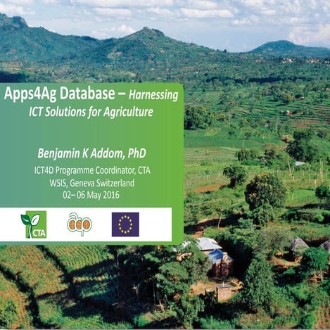 Apps4Ag Database– Harnessing ICT Solutions for Agriculture | PPT