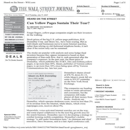 Wsj Yellow Pages | PDF