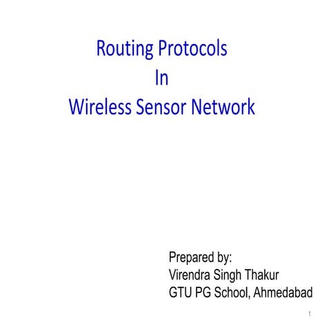 Wireless Sensor Network Routing Protocols Ppt