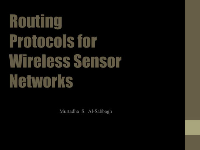 Wsn Routing Protocols Ppt