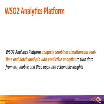 WSO2 Data Analytics Server - Product Overview | PDF