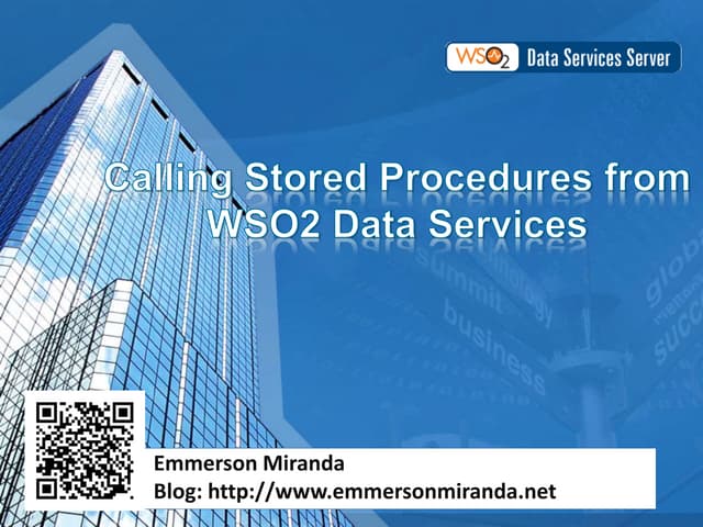 Wso2 Dss Calling Stored Procedures With Cursors Ppt