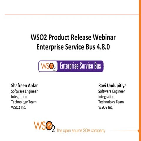 WSO2 Product Release webinar - The WSO2 ESB 4.8.0 | PPT