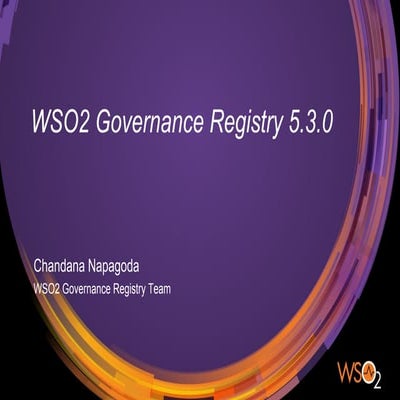 WSO2 Governance Registry 5.4.0 | PPT