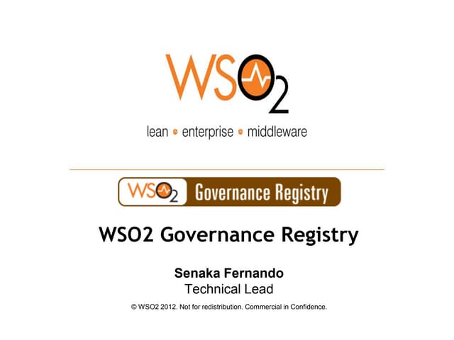 Wso2 Governance Registry Customizing Governance For Your Needs Ppt