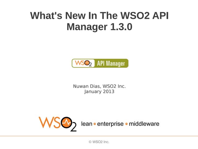 Wso2 Product Release Webinar Whats New In The Wso2 Api Manager Pdf