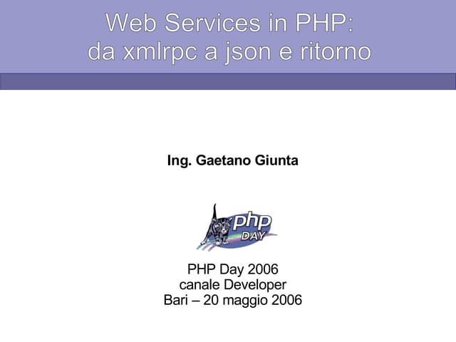 Phpday 2006 Ws In Php Ppt