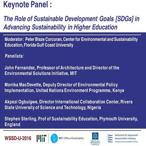 WSSD-U-2016 Sept 16 SDG Panel | PPT