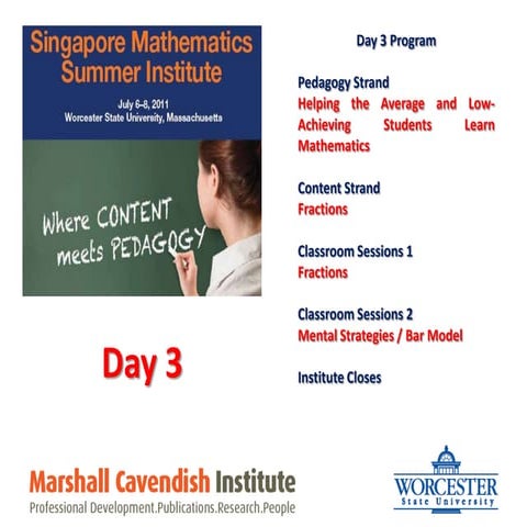 MCI - Worchester State University Singapore Math Institute Plenary ...