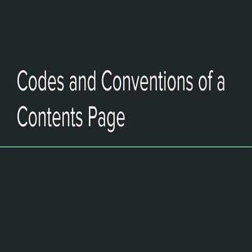 Codes and conventions of a contents page | PPTX | Publishing Industry ...