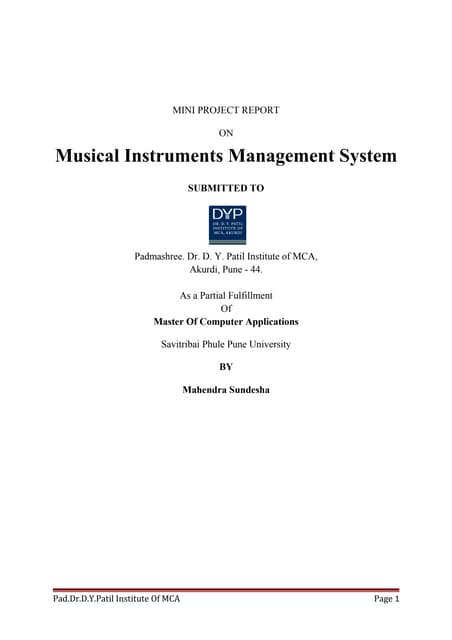 Musical Instrumental Management | PPT
