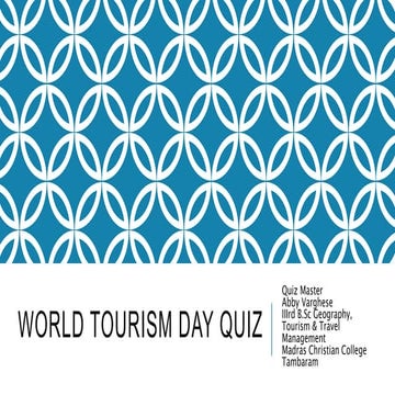 World Tourism Day Quiz | PPTX