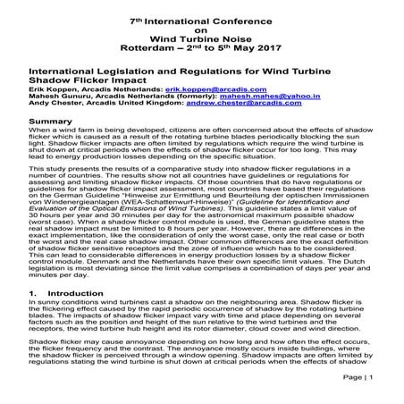 WTN 2017 International legislation and regulations for wind turbine ...