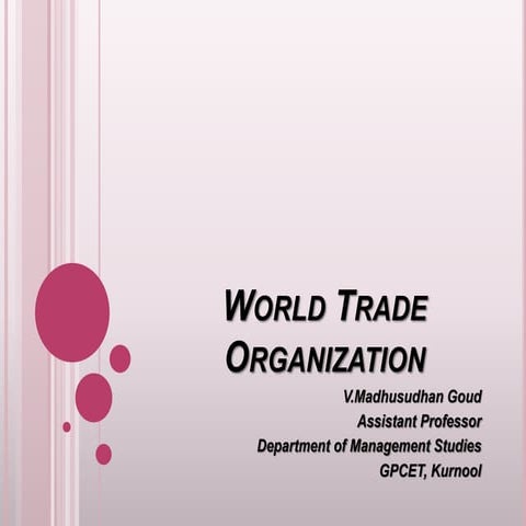 World Trade Organization | PPTX