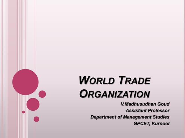 world trade organisation | PPTX