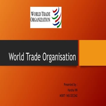 World Trade Organisation(WTO) ,TRIPS and IPR. | PPTX