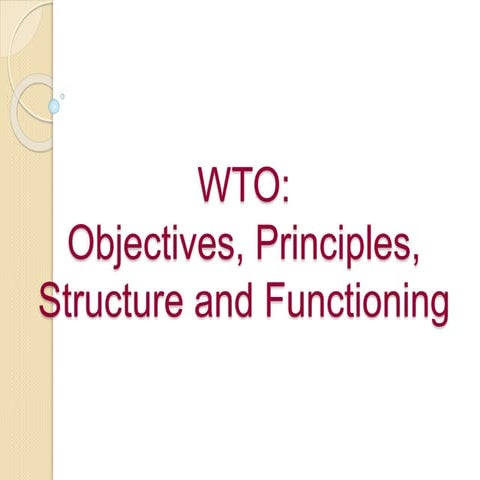 World Trade Organisation ( WTO ) | PPTX