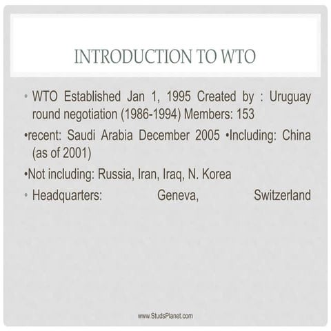 The world trade organization (wto) | PPTX